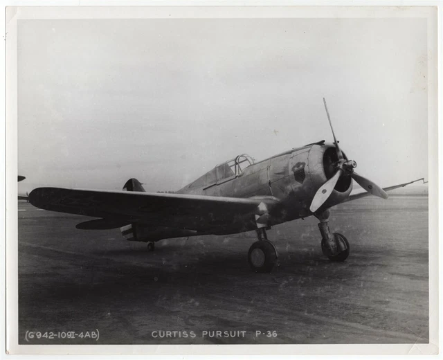 FOTO ORIGINALE 1938-40 USAAF Curtiss P-36 Hawk Pursuit Fighter 8x10 EUR ...