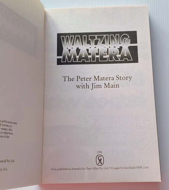 WALTZING MATERA THE Peter Matera Story AFL Book Jim Main 90s West Coast ...