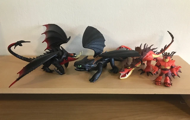 HOW TO TRAIN your dragon Bundle Toothless Deathgripper Hookfang Figures ...