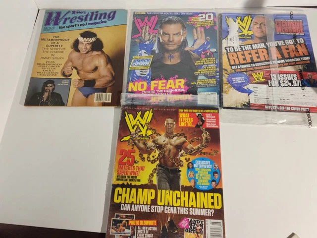 WWE WWF MAGAZINE LOT pro wrestling Posters Jeff Hardy Ric Flair Randy ...