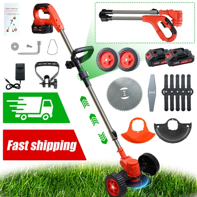 ELECTRIC CORDLESS GRASS String Trimmer Lawn Edger Weed Wacker Cutter ...