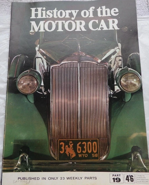 HISTORY OF THE Motor Car Magazine 1969 No 19 Published in 23 weekly ...