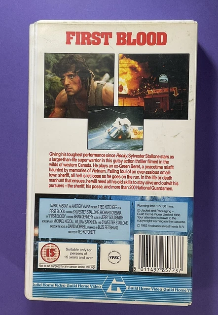 RAMBO FIRST BLOOD, VHS Video, Sylvester Stallone, Cert 15 £4.50 ...