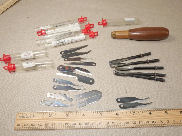 VINTAGE WARREN CUTLERY Wood Carving Tool Set 14 blades & 5 chisels $16. ...