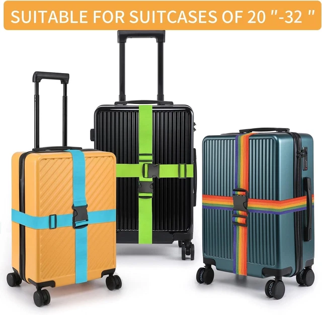 8 PACK LUGGAGE Straps Suitcase Tags Set, Travel Adjustable Suitcase ...