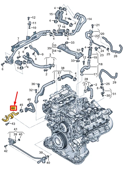 AUDI A8 D5 Engine Coolant Pipe 059121432E NEW GENUINE £67.44 - PicClick UK