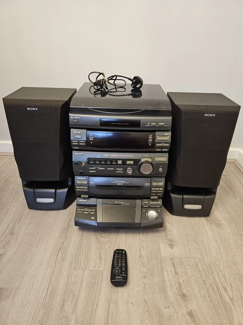 SONY LBT-XB50 HI-FI Stereo System 5 Cd Changer Turntable Remote Control ...
