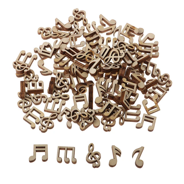 LOTS 100 UNFINISHED Cutouts DIY Chips Music Note for DIY Ornaments New ...