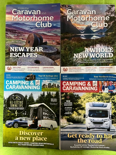 MAGAZINES X 4 Camping and Caravanning 2022 Caravan and Motorhome club ...