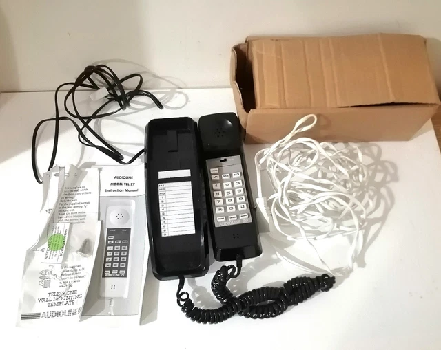 VINTAGE RETRO REN 1 Audioline 29 Push Buttons Wall Mounting Phone Black ...