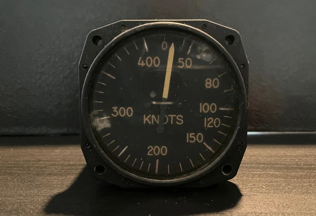 AIRCRAFT INDICATOR AIRSPEED Pitot Static 4-400 Knots AN5861W2 US Gauge ...