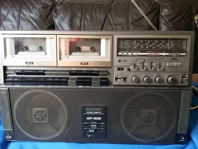 SHARP GF-525E TWIN cassette stereo fm radio boombox ghettoblaster made in japan £409.62 ...
