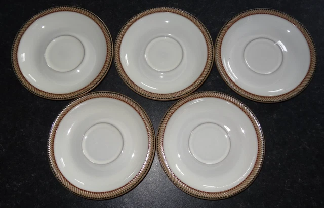 5 X DENBY LUXOR MATT GREEN TEA CUPS and SAUCERS SET VGC - BARGAIN! £21. ...