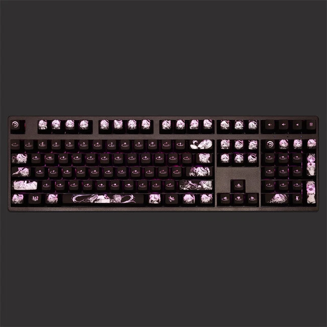GENSHIN IMPACT FURINA Mechanical keyboard keycaps RGB Light Customized ...