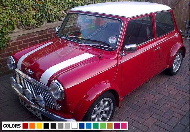 STICKER DECAL LIGHT Stripe kit for Classic mini cooper bonnet hood ...