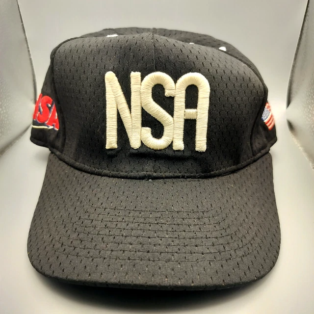 NSA NATIONAL SOFTBALL Association Snapback Hat Mesh Black Made in USA £ ...