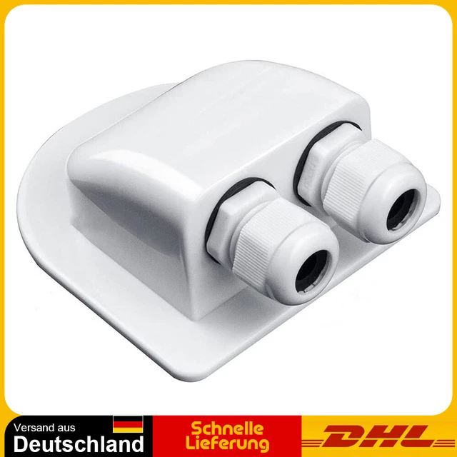 DACHDURCHFÜHRUNG 2-FACH SOLAR Kabeldurchführung Wohnmobil Caravan Camper Weiß DE EUR 8,89 ...