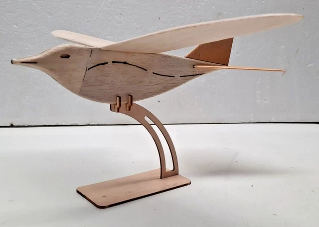 10& BIRD GLIDER Laser Cut Balsa Model Airplane Plane Kit Catepult Chuck ...