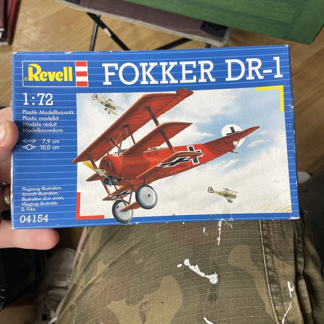 REVELL 04154; FOKKER DR-1 Triplane WW1 Fighter Model Kit, 1/72 £14.19 ...