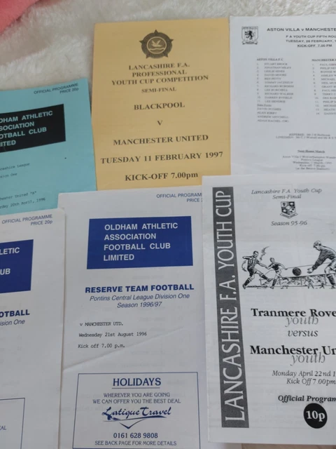 Manchester United Man Utd Reserves Football Programme Bundle Collection