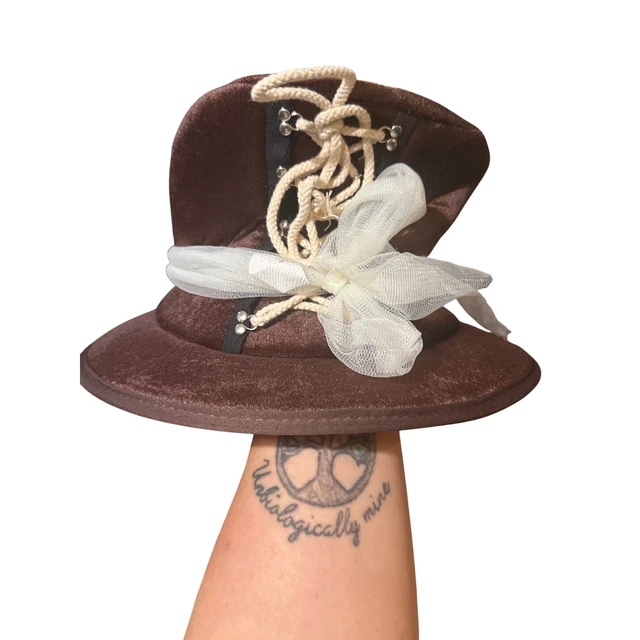 BROWN MAD HATTER Mini Top Hat Cosplay Costume Accessory Steampunk ...