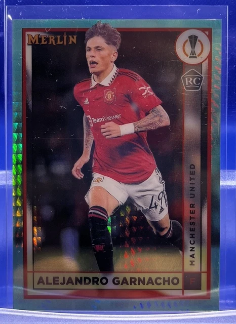2022-23 MERLIN CHROME Alejandro Garnacho #96 Aqua Prism RC homme uni ...