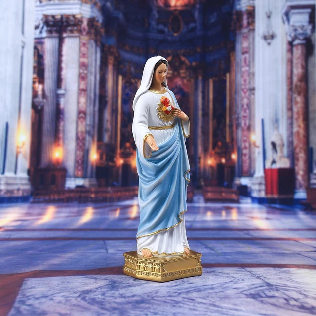 STATUE DE MARIE Sainte Mère Marie Poly Figurine Notre Dame Jésus Sainte ...