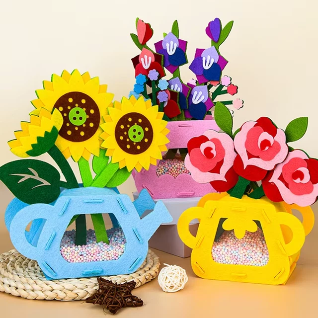 DIY FLOWER TOYS Montessori Arts Crafts Non-Weaving Handicrafts ...