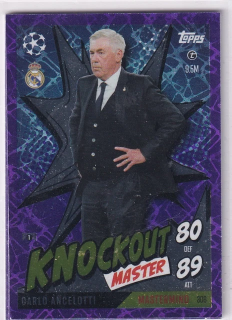 TOPPS MATCH ATTAX CL Extra 24/25 No. 306 Carlo Ancelotti Knockout ...