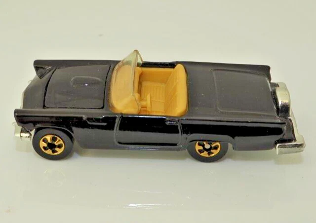 57 FORD THUNDERBIRD Black, Gold wheel+Logo, HOT WHEELS Corgi Mould, FAO ...