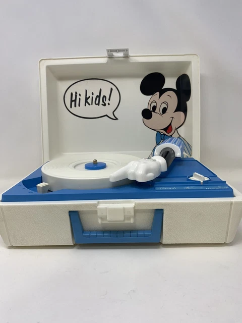 VINTAGE SEARS Mickey Mouse Portable Record Player GE PreOwned “Missing ...