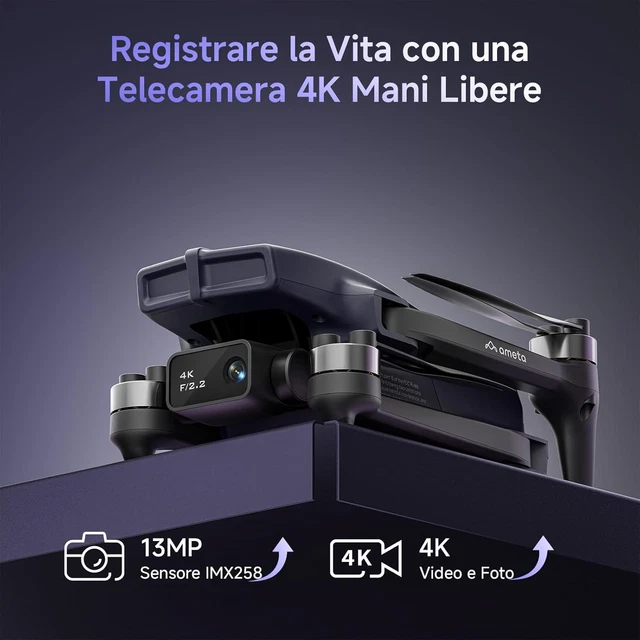 DRONE CON TELECAMERA 4K Professionale, S20 Pro Drone GPS per Bambini E ...