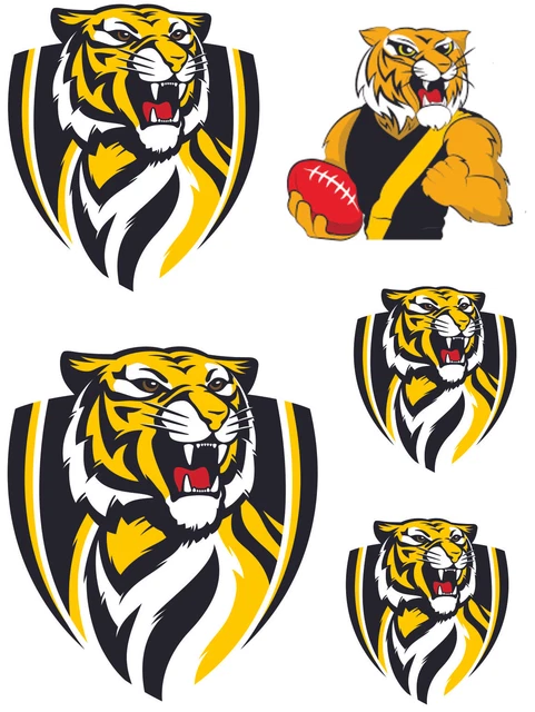 AFL RICHMOND TIGERS Logo Sticker Set (W7) - Waterproof Sticker $9.99 ...