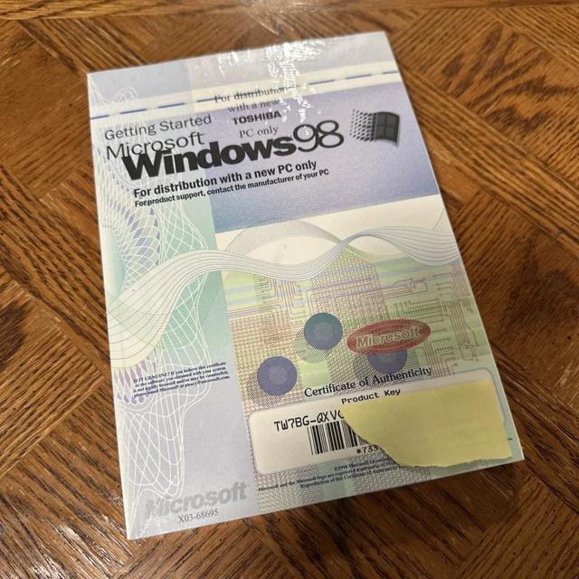 GETTING STARTED MICROSOFT Windows 98 Toshiba PC Only Rare Computer ...