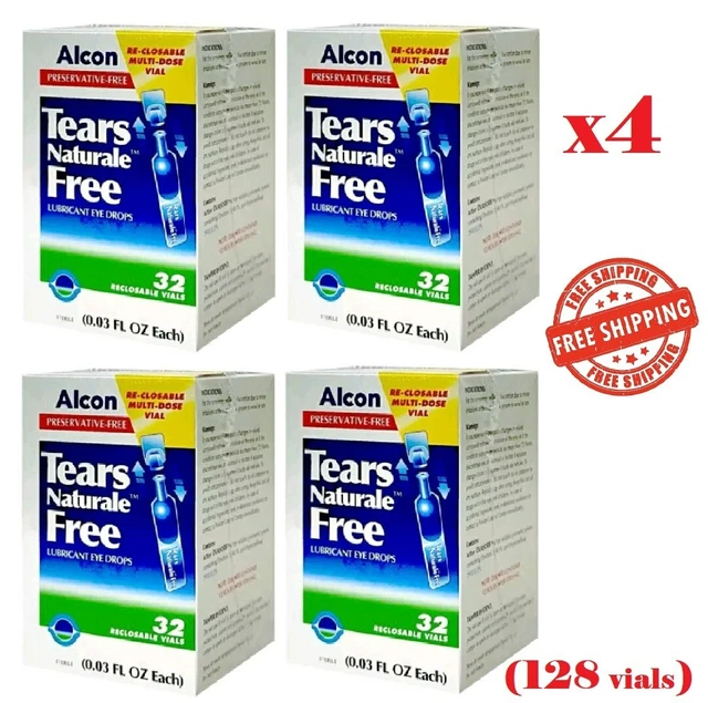 4 ALCON EYE Drops Tears Naturale Lubricant Soothing Refresh Dry Free 32 ...