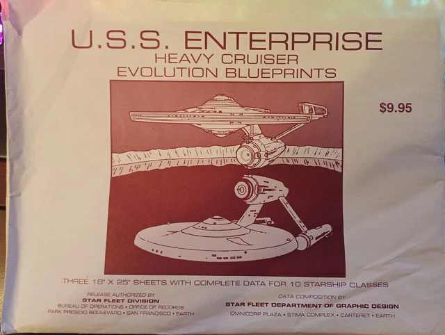 STAR TREK BLUEPRINTS: U.S.S. Enterprise Heavy Cruiser Evolution 1985 £ ...