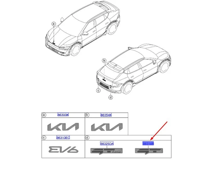 KIA EV6 CV Bootlid GT Emblem 86315CV000 86315CV000 £30.00 - PicClick UK