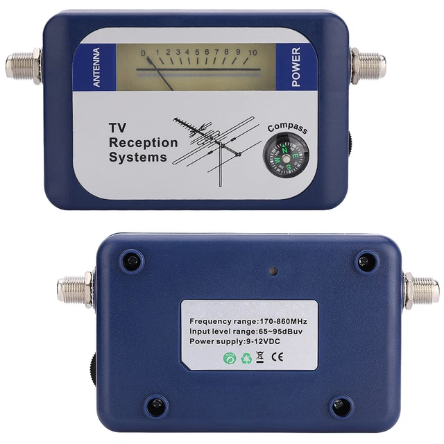 MINI FINDER DIGITAL Aerial Terrestrial TV Antenna Signal Strength Meter ...