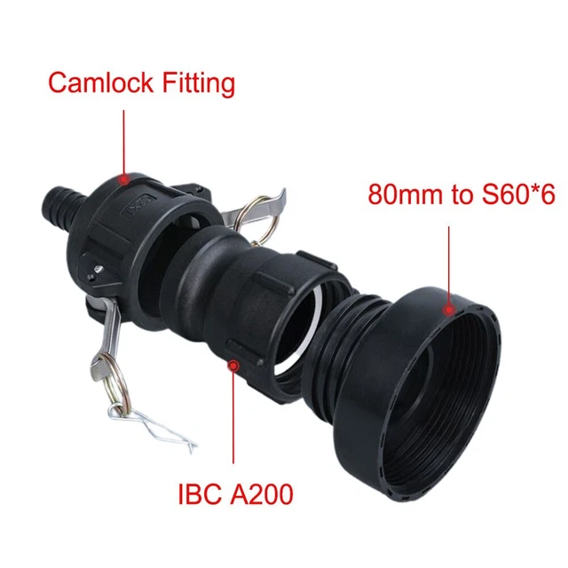 HEAVY DUTY IBC Tote Valve Adapter Camlock Connector and HD Drain ...