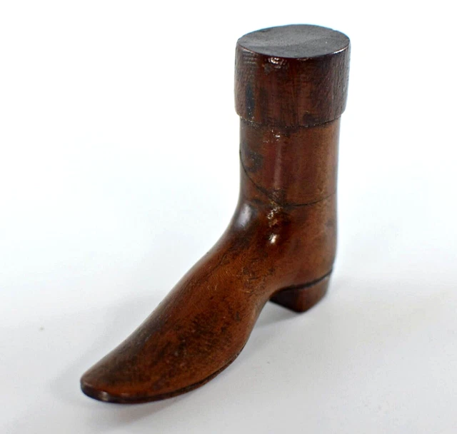 ANTIQUE TREEN 19TH CENTURY BOOT SHOE PIPE TAMPER DECORATIVE ORNAMENT £ ...