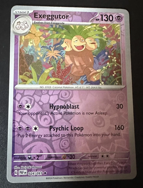 POKEMON CARDS EXEGGUTOR 024/091 Paldean Fates Reverse Holo Mint ...