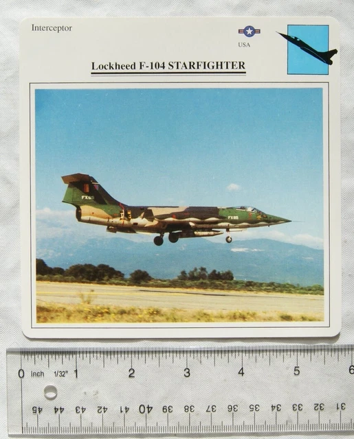 LOCKHEED F-104 STARFIGHTER - USA - Interceptor - Collectors Club Card ...