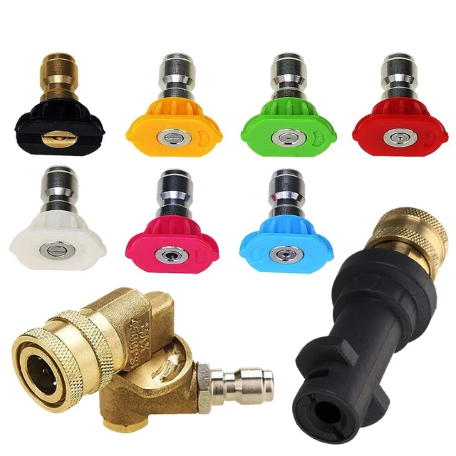 PRESSURE WASHER PIVOTING Coupler Spray Nozzle Adapter Kit For Karcher K ...