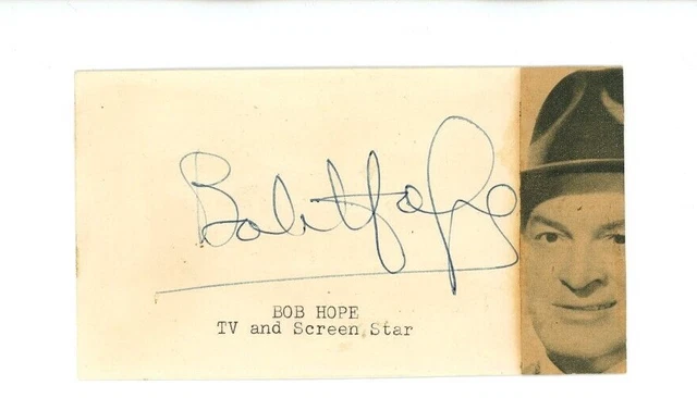 AUTOGRAPHIÉ 3X5 CARTE Acteur Legendary Comedian Bob Hope EUR 109,62 ...