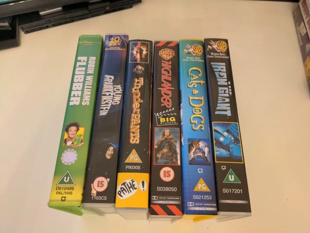 VHS BUNDLE X6- Highlander- Cats & Dogs- The Iron Giant- Thunder pants ...