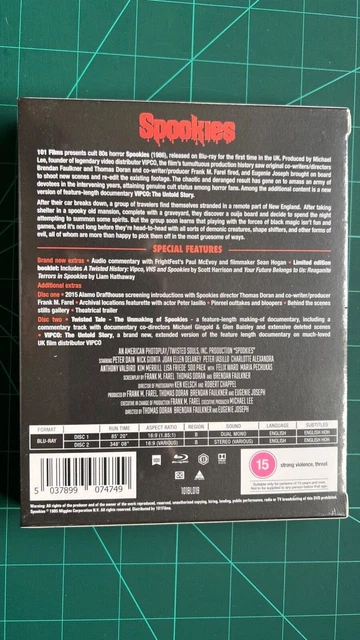 SPOOKIES - 101 Blu Ray Limited Edition - 2 Discs - New - Sealed - Mint ...