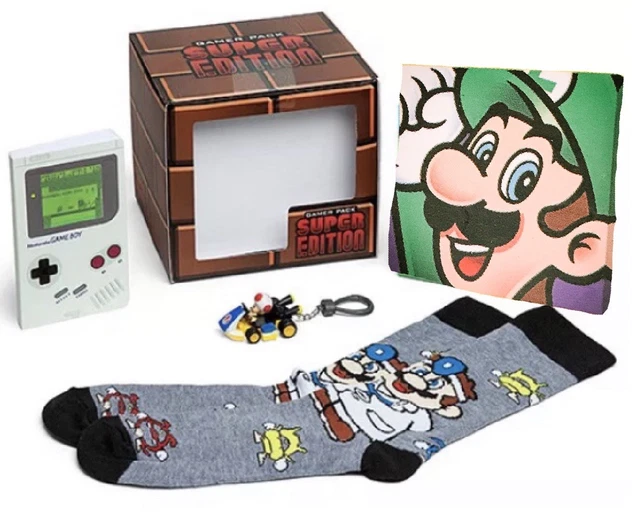 NINTENDO GAMER MYSTERY Pack Super Edition Mario Kart Brick Luigi Gift ...