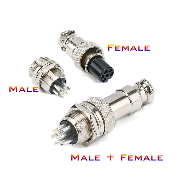 GX16 AVIATION PLUG 2P- 8Pin Male/Female Plugs Metal Joint Inline Cable ...