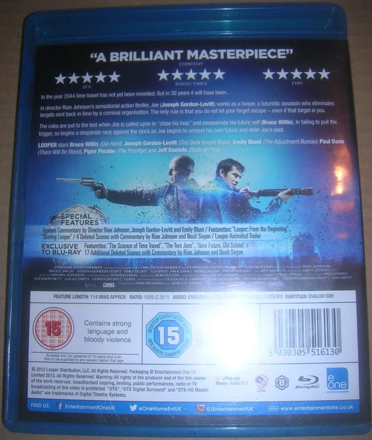 LOOPER (2012 FILM) UK Region B blu-ray Bruce Willis Joseph Gordon-Levitt VGC (2) EUR 4,62 ...