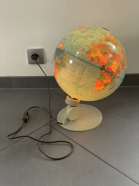 GLOBE TERRESTRE ANCIEN Scan Globe Type Années 70 Made In Danemark ...